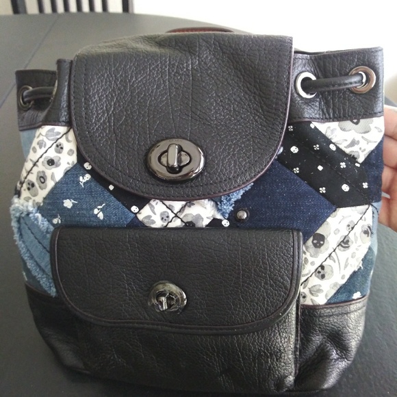 Coach | Bags | Coach Denim Patched Backpack | Poshmark